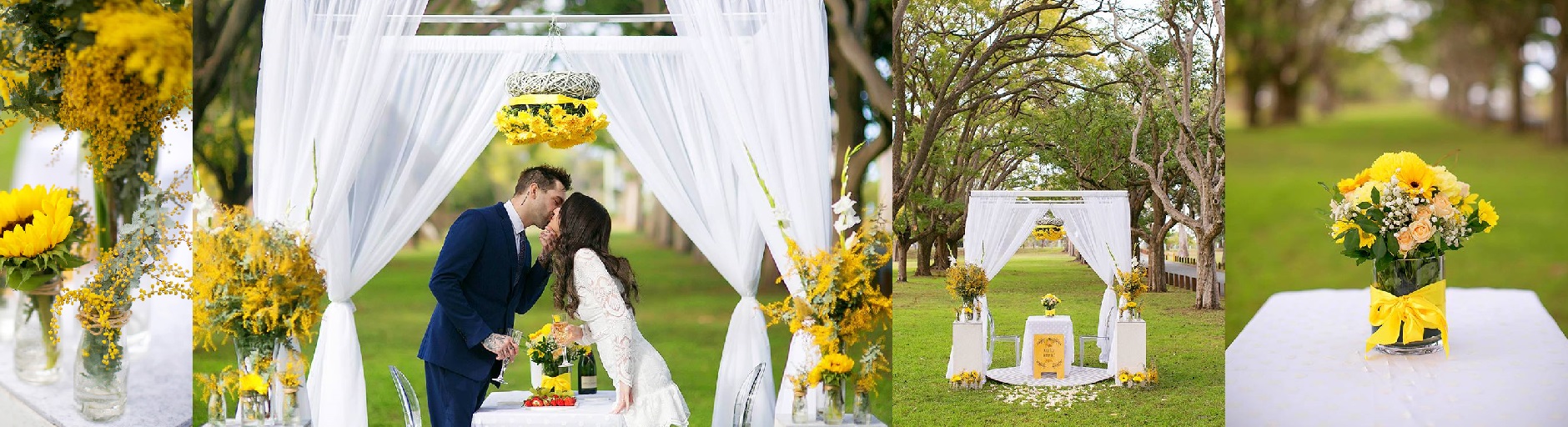 An adorable yellow themed proposal setting - With Love Proposals