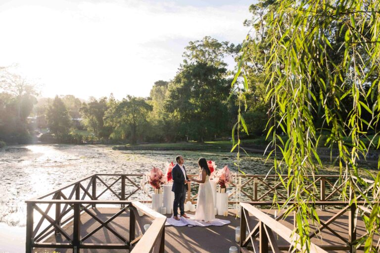 A stunning lakeside marriage proposal at golden hour - With Love Proposals