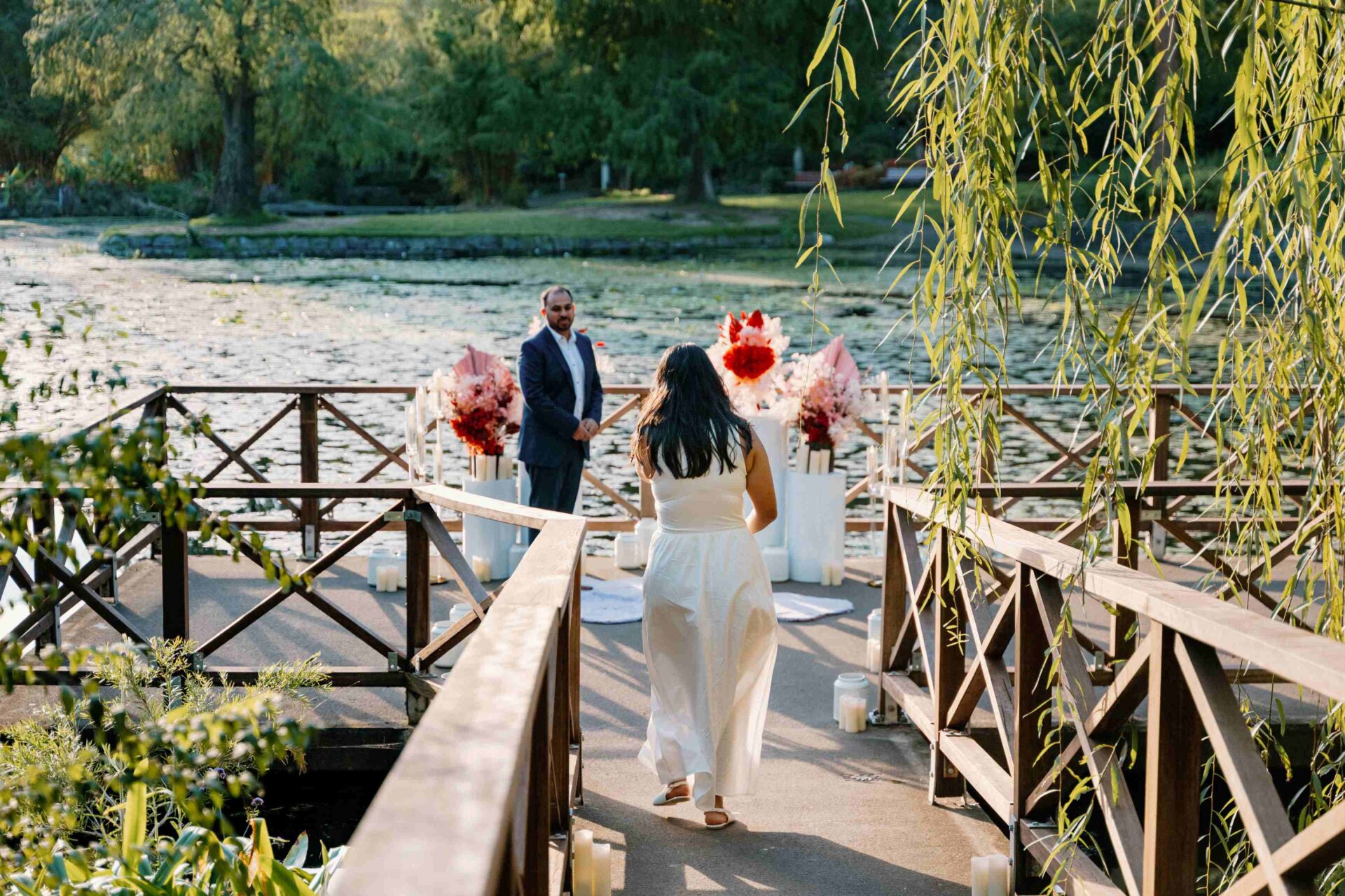 A stunning lakeside marriage proposal at golden hour - With Love Proposals